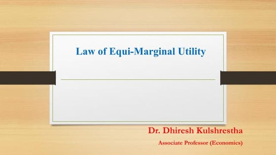 Law of diminishing marginal utility | PPT
