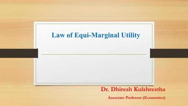 Law of equi marginal utility | PPTX