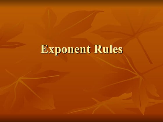 Laws of exponents | PPT