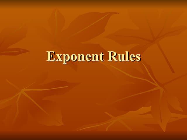 Exponent, mathematics 7 | PPTX