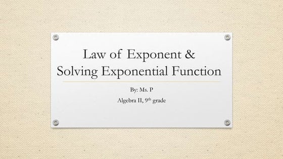 exponents and power | PPT