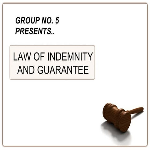 Law of indemnity guarantee | PPT