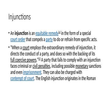 Law of Injunction under Indian SPR and CPC | PPTX