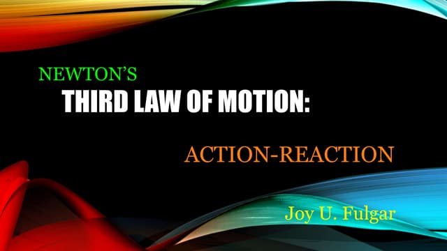 Ch04 Newton's 3rd Law; Action-Reaction Pair Examples | PPTX