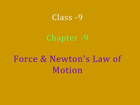 Newton's 3 laws of Motion | PPT