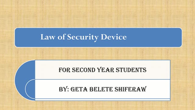 Ethiopian Law of Evidence Lecture Notes ppt | PPTX