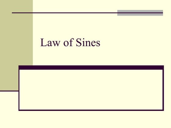 Law of Sines ppt | PPTX | Physics | Science
