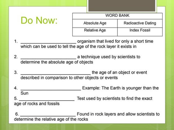 absolute and relative dating.pptx | Geology | Science
