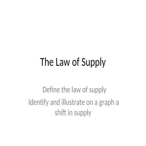 Law of Supply in economics & application | PPT | Commodities | Economy