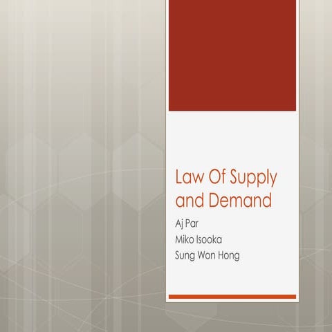 Law of supply and demand | PDF