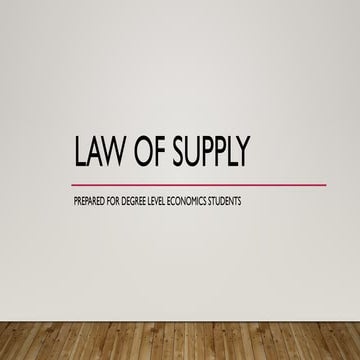 Presentation on law of supply. | PPTX