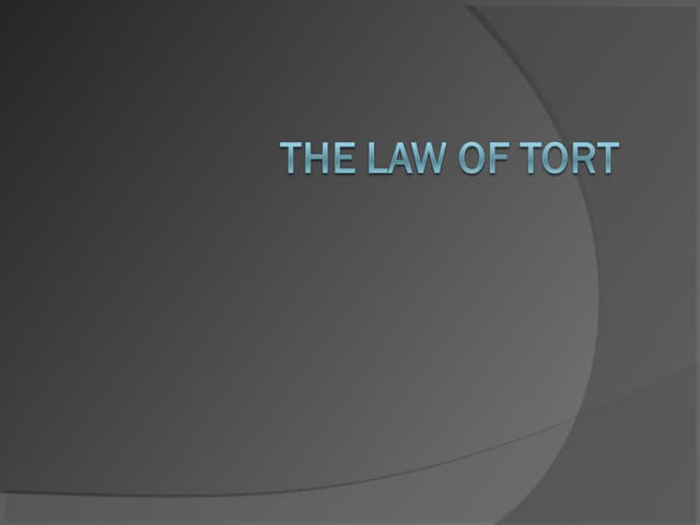 Lecture 10 law of tort | PPT