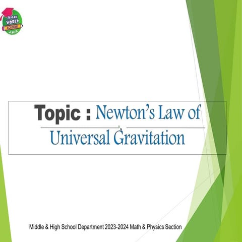 Newton's Law of Universal Gravitation | PPT