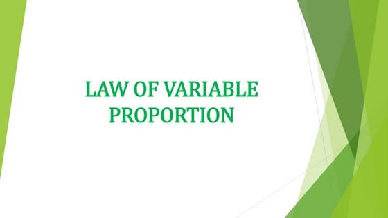 law of variable proportions | PPT