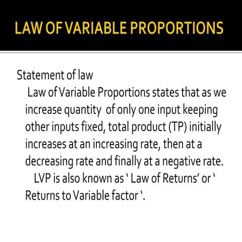Law of variable proportions | PPT
