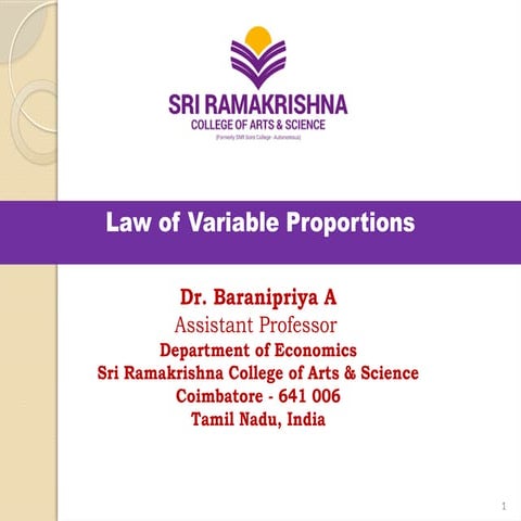 Law of variable proportions Power Point Presentation | PPTX