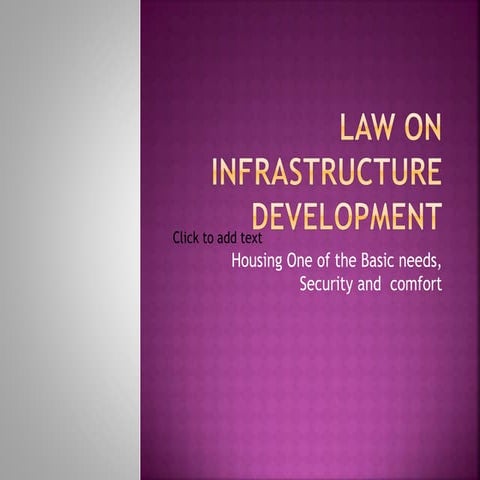LAW ON INFRASTRUCTURE DEVELOPMENT Lecture Notes | PPTX