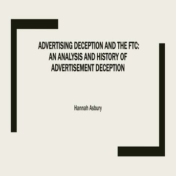 Advertising Deception and the FTC | PPTX