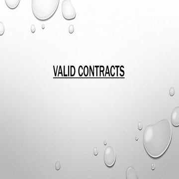 Elements of valid contracts | PPTX