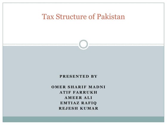 Taxation In Pakistan | PPTX | Business Accounting & Finance | Business