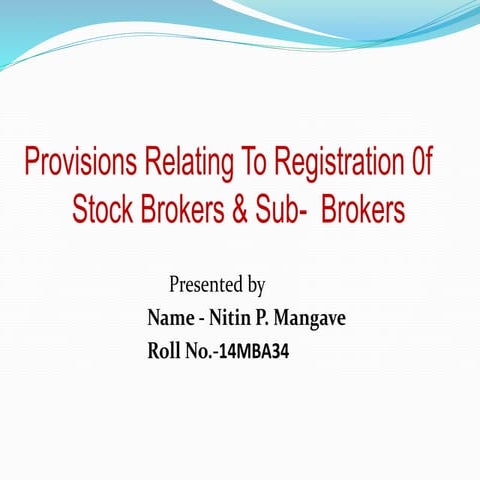 broker and sub-broker nitin | PPTX