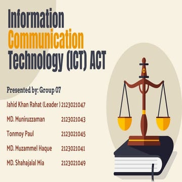 INFORMATION Communication Technology (ICT) ACT | PPTX