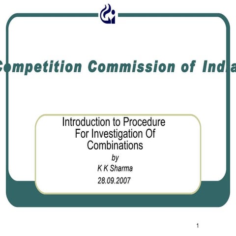 Introduction to Procedure for Investigation of Combination_2007 | PPT