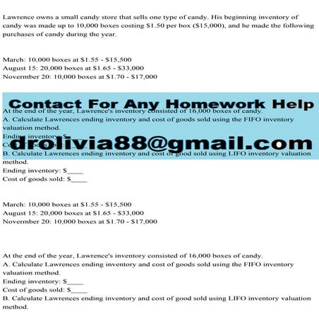 Lawrence owns a small candy store that sells one type of candy. His .pdf