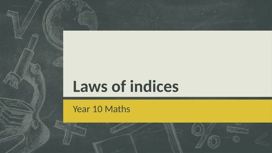 Laws of indices | PPT