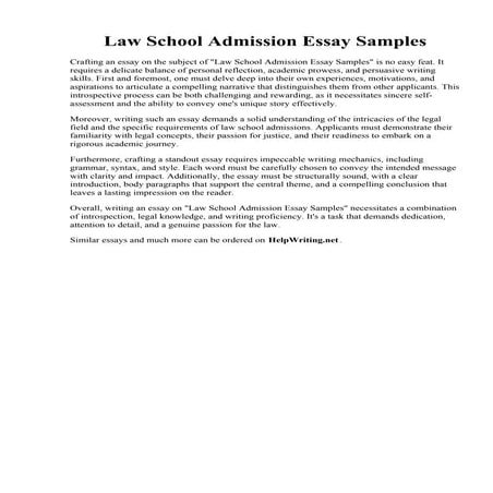 Law School Admission Essay Samples.pdf | Computer Networking | Computing