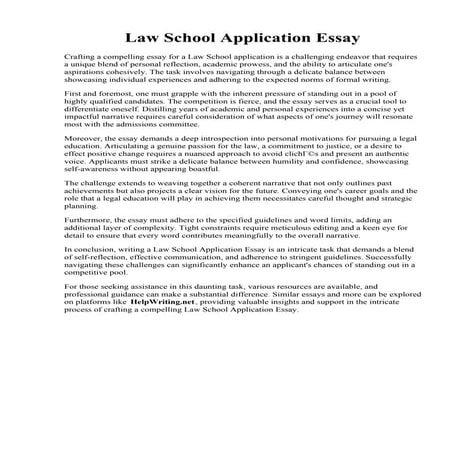 Law School Application Essay | PDF