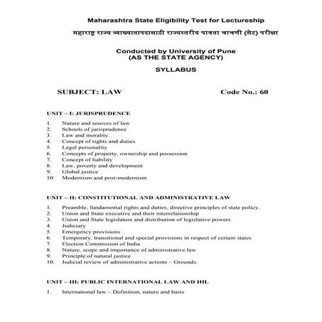 COMPLETE SYLLABUS OF LL.B. PART - I | DOCX