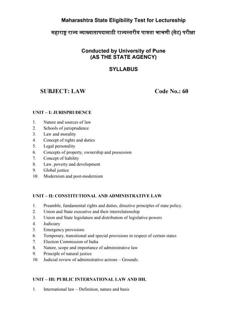 NTA UGC NET JRF - 58 law-new updated syllabus | PDF | Educational ...