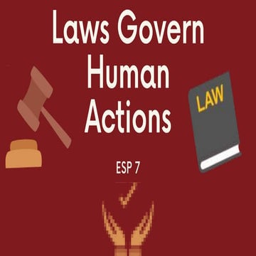 Laws Govern Human Actions ESP/Values Education Lesson | PPTX