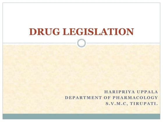 1 pharmaceutical legislation in india | PPT | Substance Abuse ...