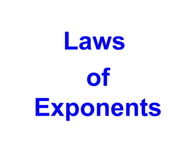 Laws of exponents | PPT
