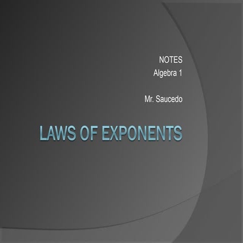 Laws of exponents | PPT | Physics | Science