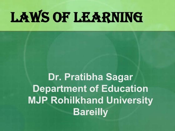 Laws of Learning | PPT