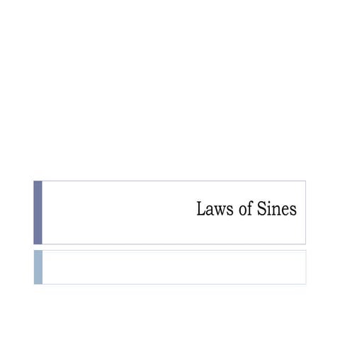 Law of sines | PPTX