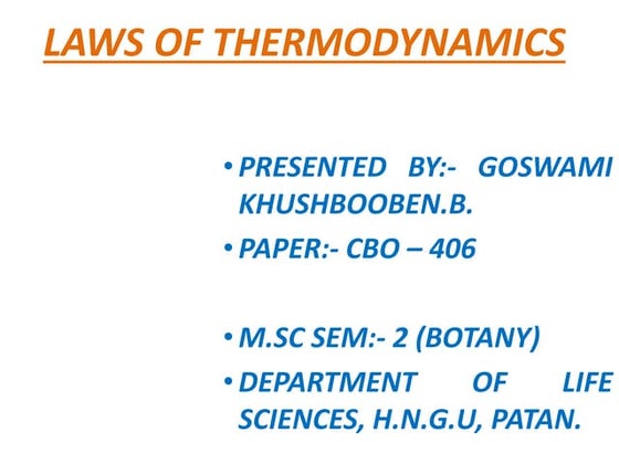 THE CONCEPT OF ENTHALPY, ENTROPY AND FREE ENERGY | PPTX | Chemistry ...