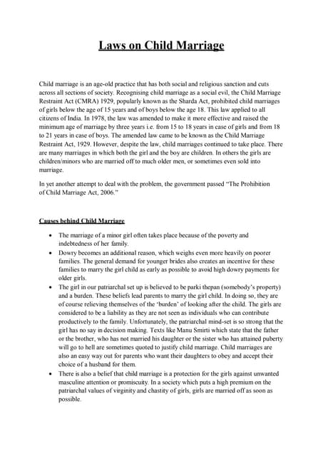 Child marriage | PPT