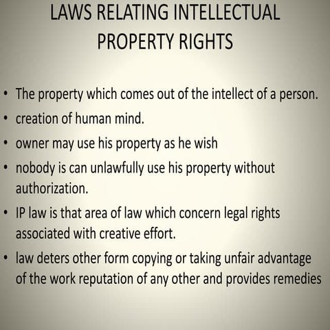 Laws relating to information technology intellectual property | PPTX
