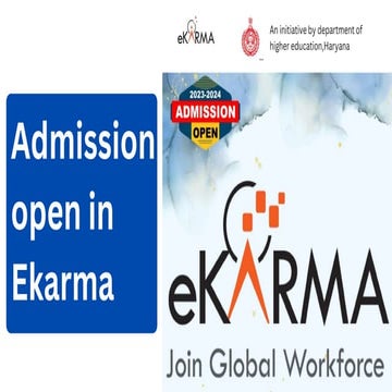 Admission open in Ekarma related to various courses | PPT