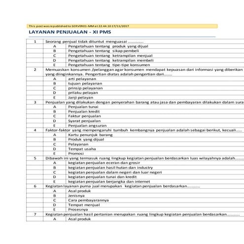 Layanan penjualan xi pms | DOCX