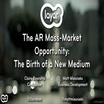 Layar Augmented Reality - the birth of a new medium | PDF