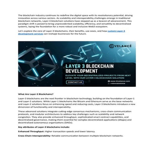 Layer 3 blockchain development Solutions | PDF
