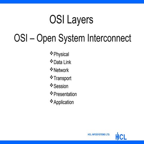 Layers In Brief OSI - OPEN SYSTEM INTERCONNECT | PPT