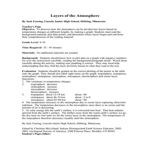 Layers Of Atmosphere | PDF