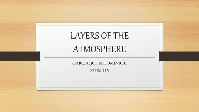 atmosphere: structure and composition | PPTX