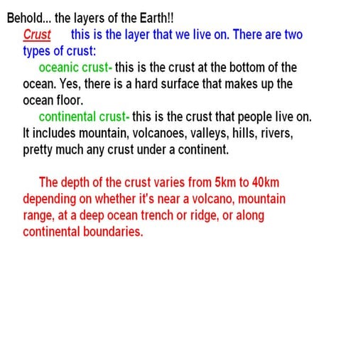 Layers of the earth | PPT